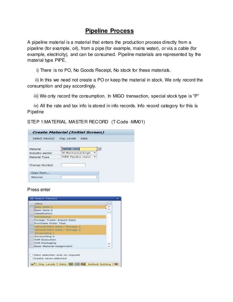Pipeline Process In SAP MM Pipeline Process In SAP MM
