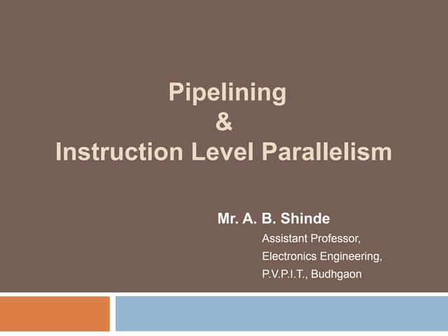 Pipelining and ILP (Instruction Level Parallelism) | PPT Pipelining and ILP (Instruction Level Parallelism) | PPT