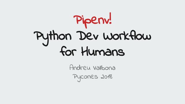 Pipenv Python Dev Workflow For Humans Pdf