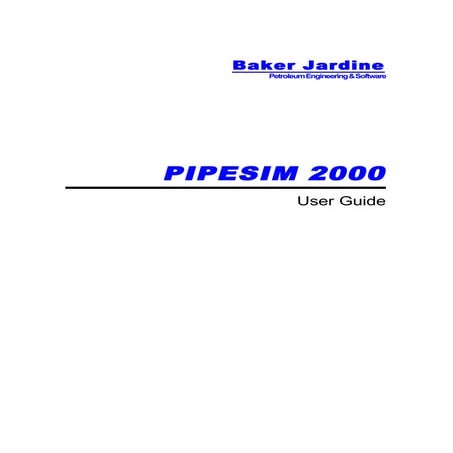 Pipesim 2000 user guide | PDF