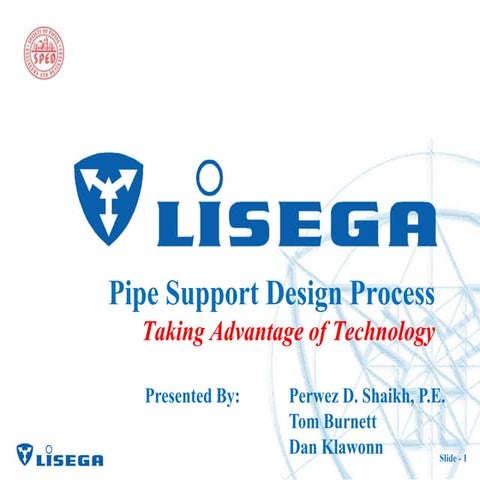 Pipe Support Design Process - Lisega for SPED | PDF