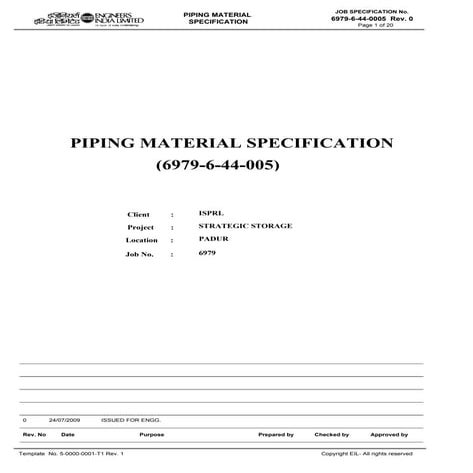 Piping Material Specification | PDF