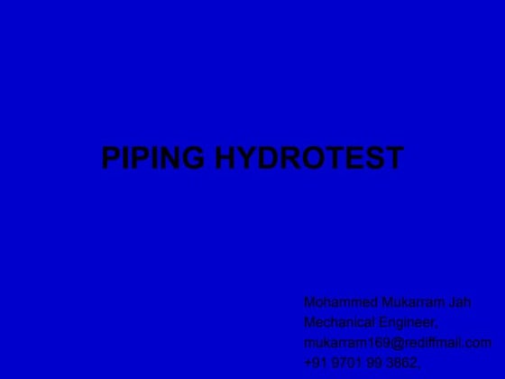 Hydrotest | PPT
