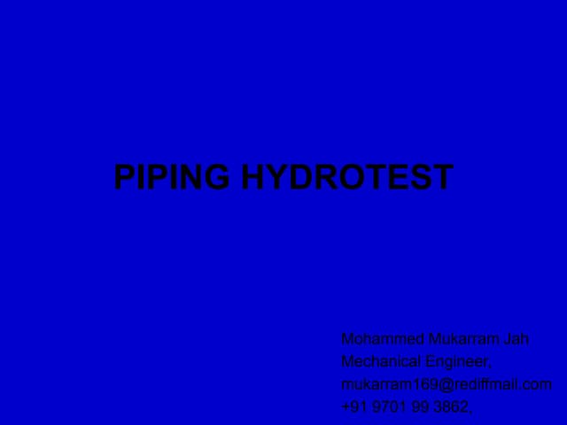 20 Essential Hydrotest Safety Checklist | PDF