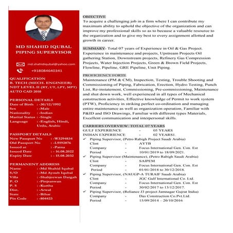 PIPING SUPERVISOR | PDF