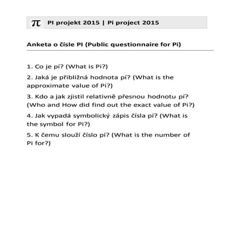 Pi project questionnaire_cz_en | PDF