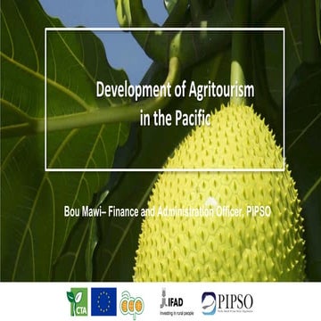 Tonga Agritourism Policy Setting Workshop 2018: Agritourism Development ...