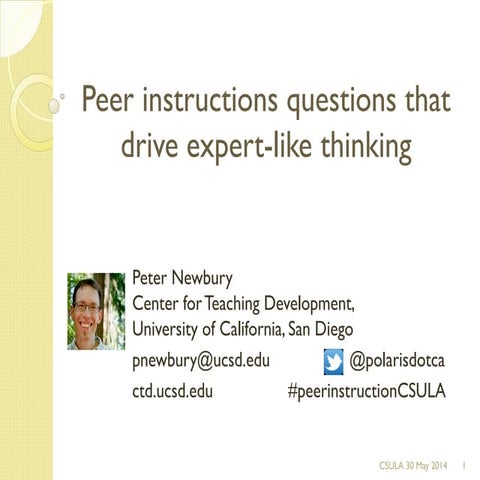 Peer instruction questions to support expert-like thinking | PDF