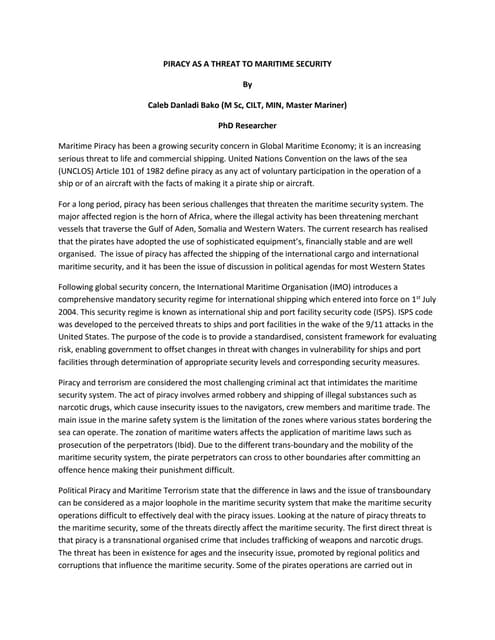 Maritime Security | PDF | Logistics and Transportation Industry ...