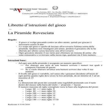 Piramide Rovesciata - Libretto d'istruzioni | DOC