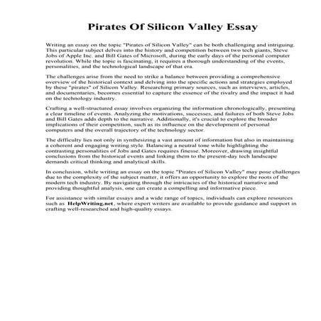 Pirates Of Silicon Valley Essay. Northern State University | PDF