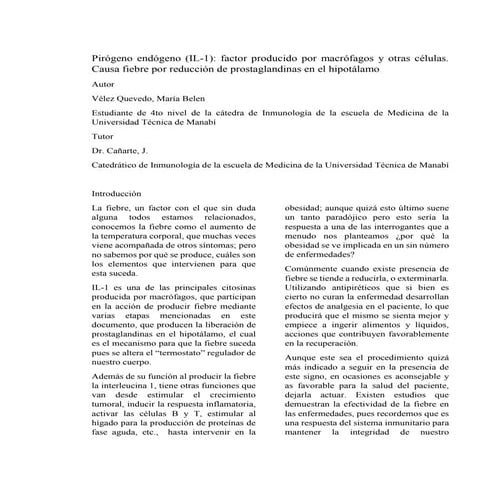 Fisiopatologia de la fiebre