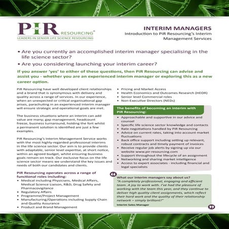PiR Resourcing SME intro | PDF