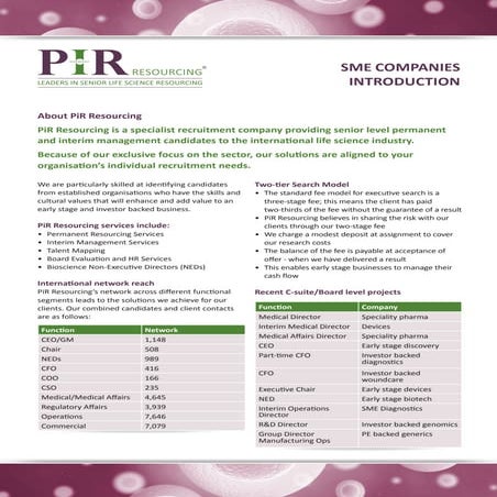 PiR Resourcing SME Introduction | PDF