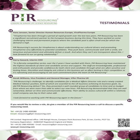 PiR Resourcing SME Introduction | PDF