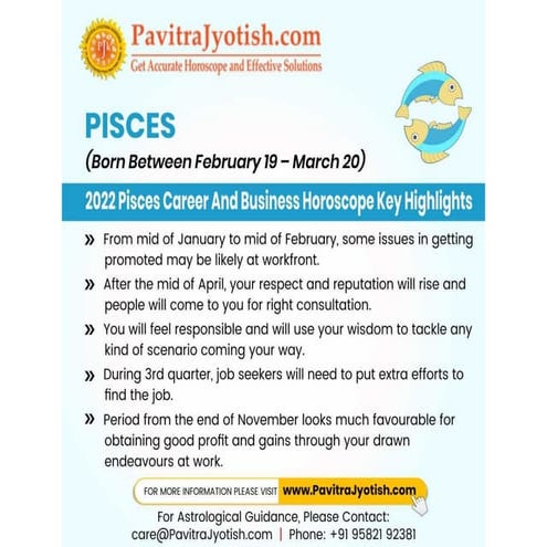 2022 Pisces Career and Business Horoscope | PDF