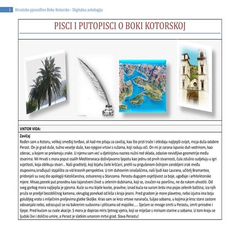 Pisci i putopisci o Boki Kotorskoj Viktor Vida | PDF