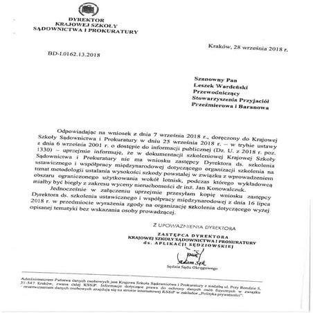 Pismo dyrektora ks si p | PDF