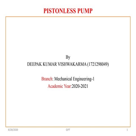 Piston less pump | PPTX
