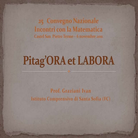 Pitag’ora et labora (di Ivan Graziani) | PPTX