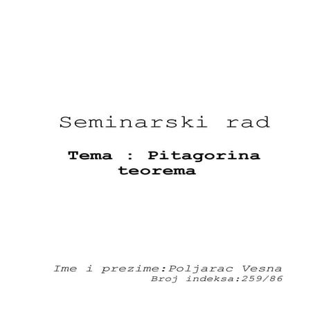 Pitagorina teorema 2 | DOC