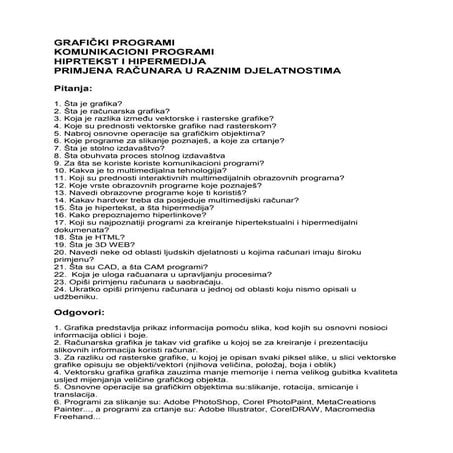 Pitanja za 9. razred 1-24 | PDF