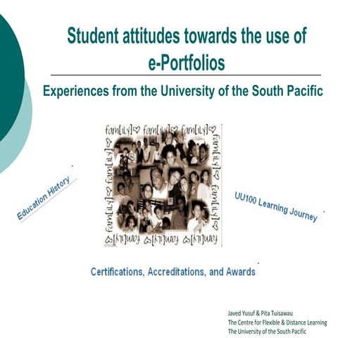 Student attitudes towards the use of e-portfolios | PPTX | Undergraduate Education | College ...