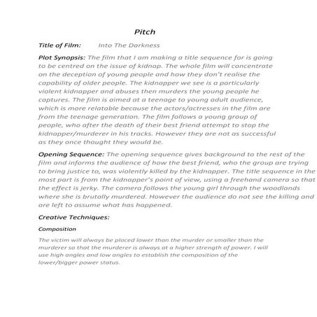 Short Film Treatment | DOCX
