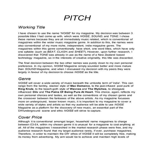 Pitch | PDF