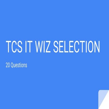 TCS IT WIZ QUESTIONS | PPTX