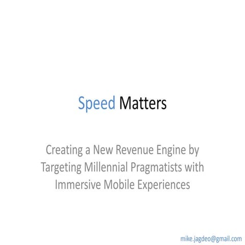 Pitch - Mobile Banking - Speed Matters | PPTX