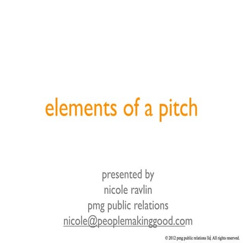 Elements of a Pitch | PPT