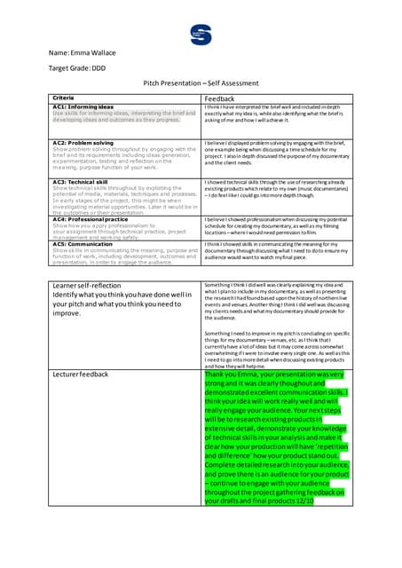 Pitch Assessment | PDF Pitch Assessment | PDF