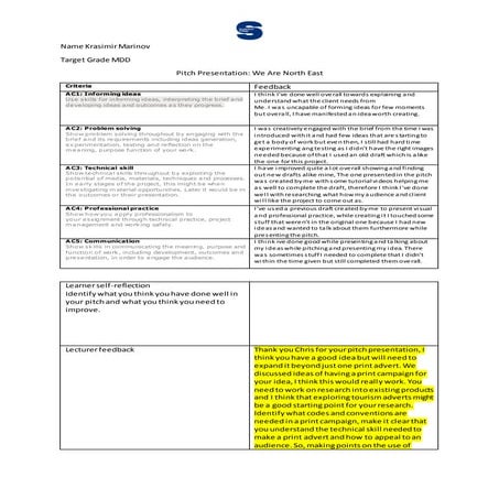 Pitch assessment | DOCX