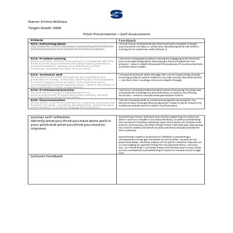 Pitch assessment | DOCX