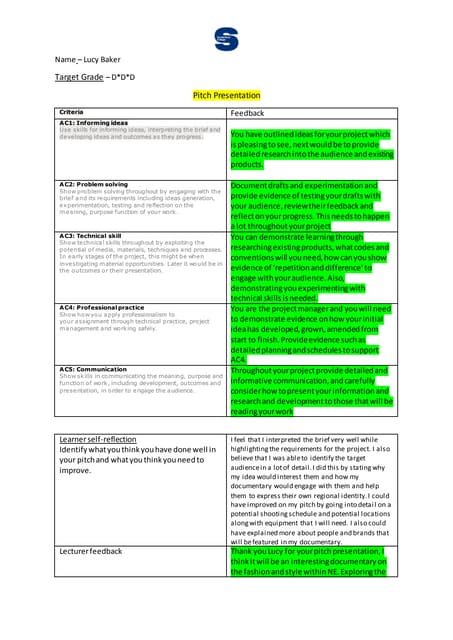 Pitch assessment | PDF Pitch assessment | PDF