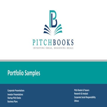 Pitchbooks portfolio pitch decks | PPT