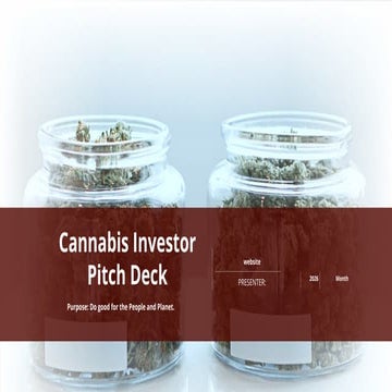 New 2025 Cannabis Retail Microbusiness Investor Pitch Deck Template | PDF