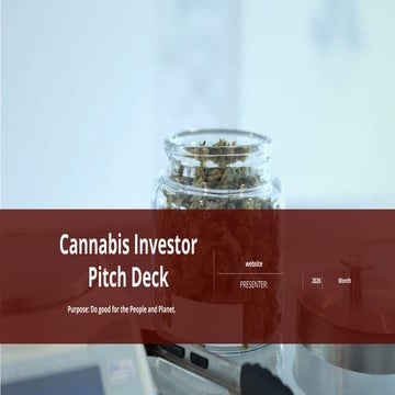 New 2026 Cannabis Retail Microbusiness Investor Pitch Deck Template | PDF