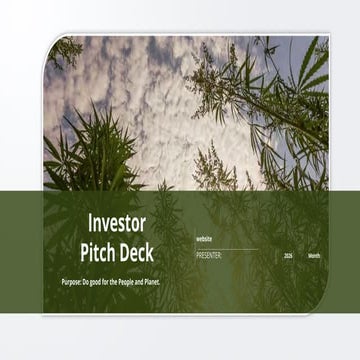 New 2025 Cannabis Retail Microbusiness Investor Pitch Deck Template | PDF