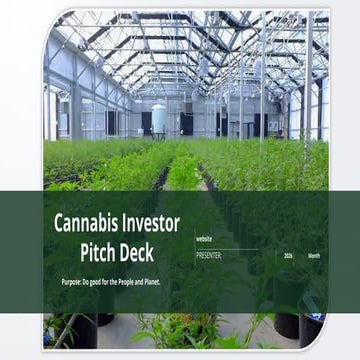 New 2025 Cannabis Retail Microbusiness Investor Pitch Deck Template | PDF