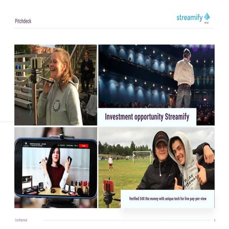 Pitchdeck Streamify - Uber for live streaming pay-per-view | PDF