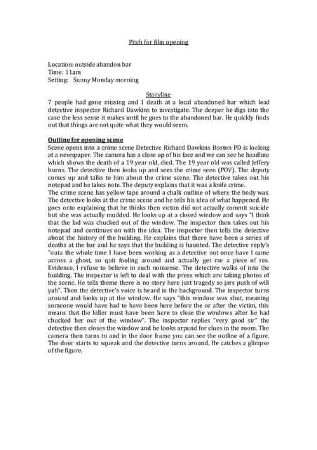 Film script | PPTX | True Crime | Genres
