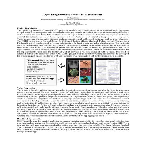 Pitch for Open Drug Discovery teams | PDF | Free Download