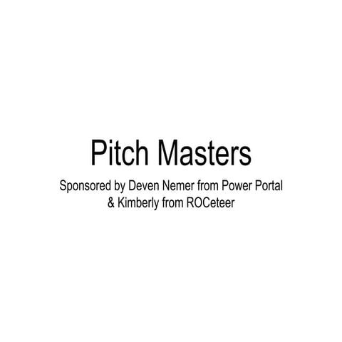 Pitch Masters | PDF