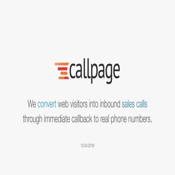 Pitch deck zespołu CallPage | PDF