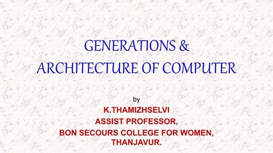 GENERATIONS OF COMPUTER | PPTX