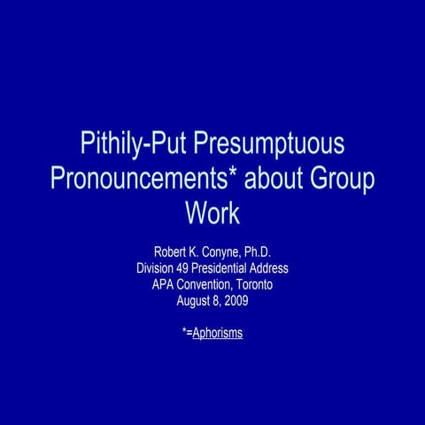 Pithily Put Presumptuous Pronouncements | PPT