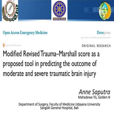 Modified Revised-Marshal Score | PPTX