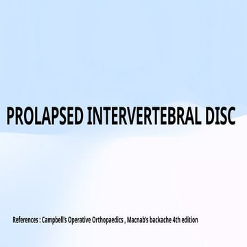 Intervertebral disc prolapse(ivdp) | PPTX